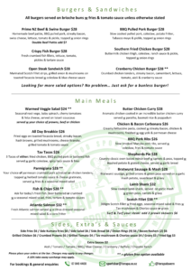 All Menus – Te Rapa Tavern Sports Bar